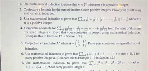 Solved 1 Use Mathematical Induction To Prove That N