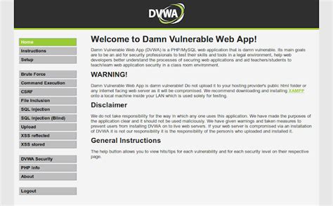 Dvwa Damn Vulnerable Web Application
