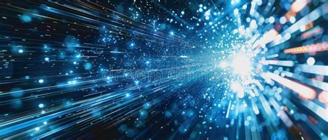 Digital Dynamic Bursts Of Light And Data In Space Showcasing Futuristic Technology And
