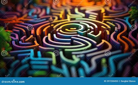 A Colorful Maze With Many Different Shapes Ai Stock Illustration