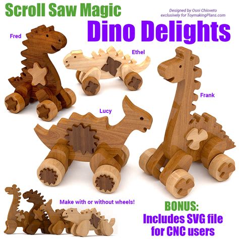 Scroll Saw Magic Dino Delights Wood Toy Plans Pdf Download Svg File