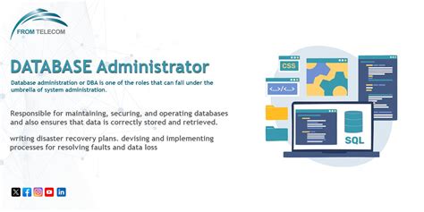 Fromtelecom On Linkedin Database Administration Or Dba Is One Of The Roles That Can Fall Under
