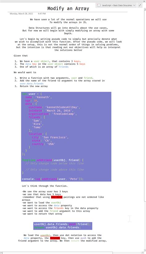 Modify An Array An Extra Verbose Explanation Javascript The