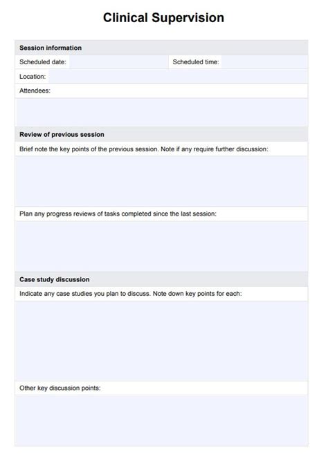 Clinical Supervision Template