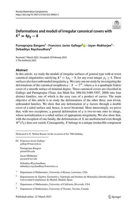 Pdf Deformations And Moduli Of Irregular Canonical Covers With K24pg 8