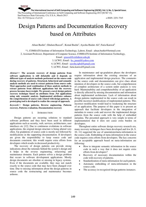 Pdf Design Patterns And Documentation Recovery Based On Attributes