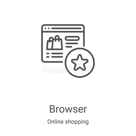 Browser Icon Vector From Online Shopping Collection Thin Line Browser