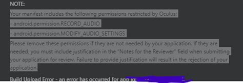 Oculus Issue While Uploading Game To App Lab Roculusdev