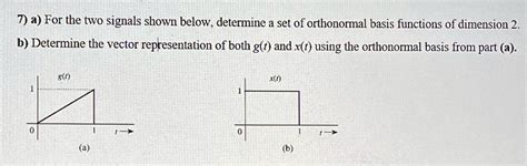 7 A For The Two Signals Shown Below Determine A Set Of Orthonormal Basis Functions Of
