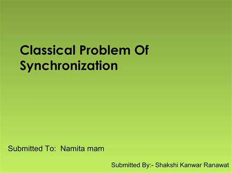Classical Problem Of Synchronization Ppt Programming Languages
