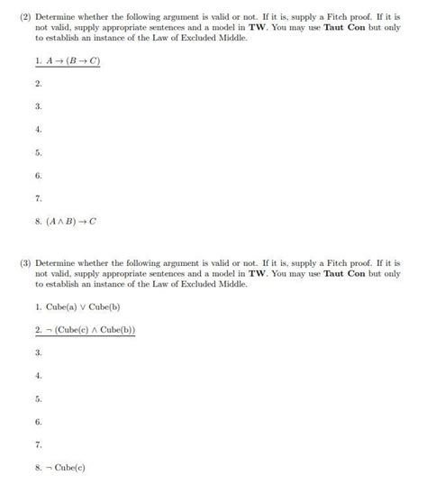 Solved 2 Determine Whether The Following Argument Is Valid