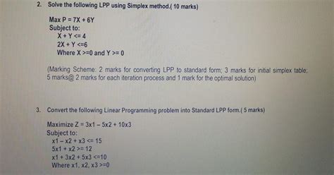Solved Solve The Following LPP Using Simplex Method Chegg Com