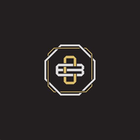 Cb Initial Letter Overlapping Interlock Logo Monogram Line Art Style