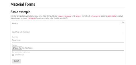 Bootstrap Material Design Forms In Progress Bootstrap Themes