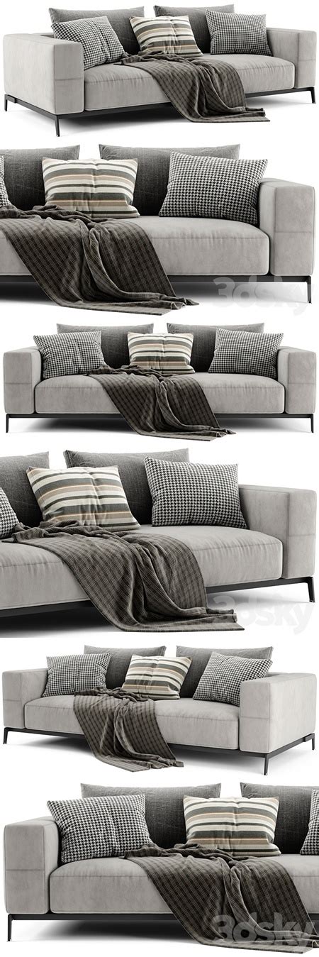 Flexform Ettore 2 Seats Sofa Down3dmodels