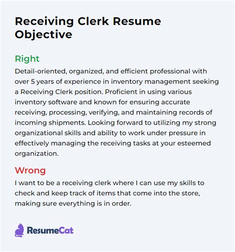 Top 18 Receiving Clerk Resume Objective Examples Resumecat