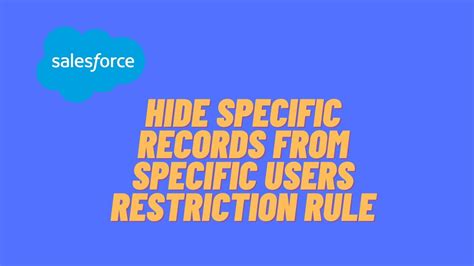 Salesforce A Declarative Approach To Restriction Rules Youtube