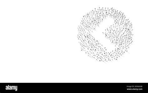 3d Rendering Of Nails In Shape Of Symbol Of Left Chevron In Circle With