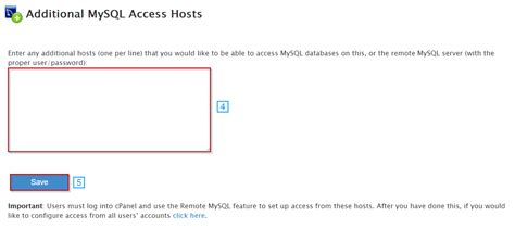 Zusätzliche MySQL Access Hosts Hostwinds