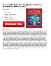 Statistics Data Analytics Pdf Download Statistics Data Analytics For Health Data Management 1e