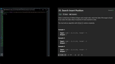 Efficient C Algorithm Binary Search For Insert Position Youtube