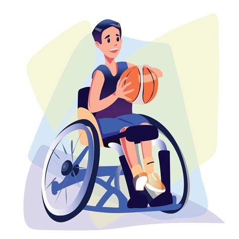 Hombre En Silla De Ruedas Juega Baloncesto Actividad Física