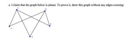 Solved E I Claim That The Graph Below Is Planar To Prove Chegg