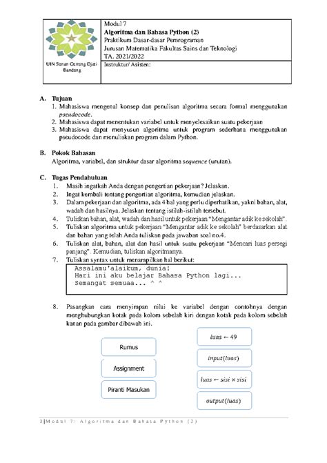 Modul 7 Algoritma Dan Bahasa Pemrograman Python Modul 7 Algoritma Dan Bahasa Python 2