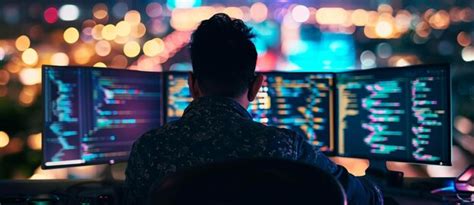 Premium Photo In The Heart Of The Digital Realm A Coder Orchestrates The Symphony Of Code His