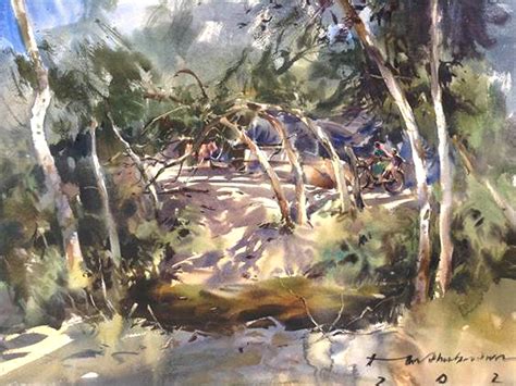 Descendant Village Loose Watercolour Painting By Madhusudan Das