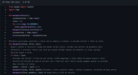 Algoritmo De Ordenação Por Recursividade Mergesort