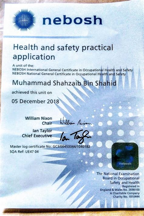 Muhammad Shahzaib Bin Shahid On Linkedin Nebosh