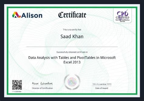 Saad Ali Khan On Linkedin Dataanalysis Excelcertification Alisoncertified