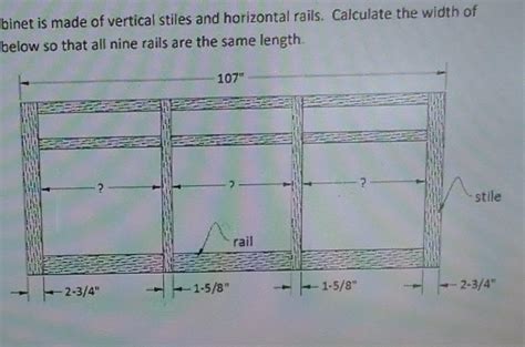 Solved The Face Frame Of A Cabinet Is Made Of Vertical