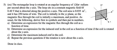 Solved The Rectangular Loop Is Rotated At An Angular