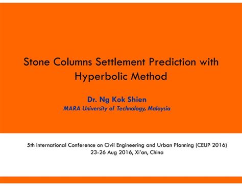Stone Columns Settlement Prediction With Hyperbolic Method Pdf