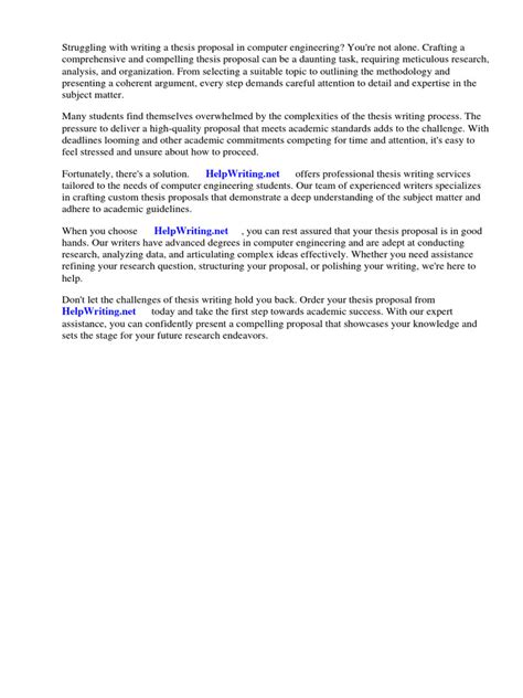 Thesis Proposal Sample Computer Engineering Pdf Thesis Engineering