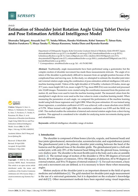 Pdf Estimation Of Shoulder Joint Rotation Angle Using Tablet Device And Pose Estimation