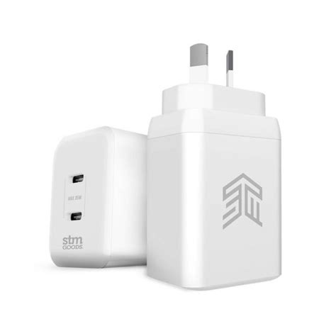 Stm 35w Dual Port Usb C And Usb C Power Adapter Aunz White