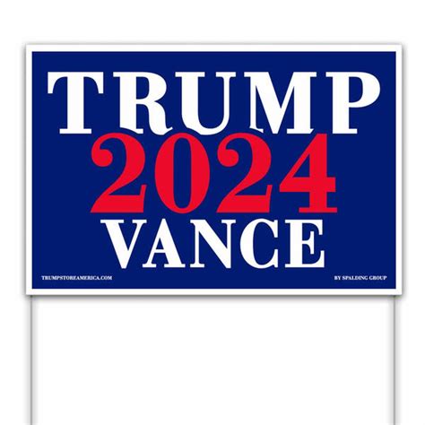 Trump Vance 2024 Yard Sign Trumpstoreamerica