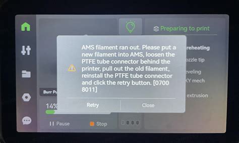 The Printer Shows That Ams Filament Ran Out Bambu Lab Wiki