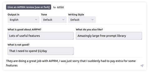 Aiprm Prompt With Multiple Variables Give An Aiprm Review Use Or Fork Promote Your Aiprm