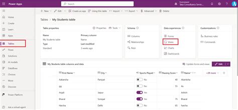 views in dataverse