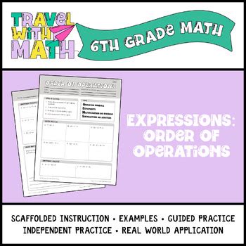 Evaluating Expressions Order Of Operations Scaffolded Guided Notes