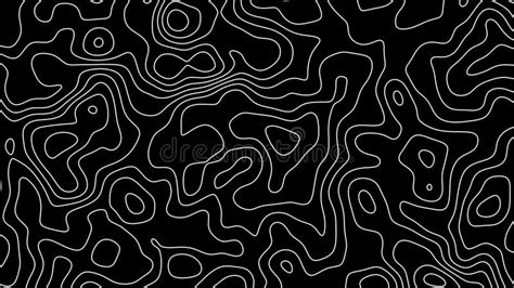 Fractal Lines Background Topographic Map Like Abstract Backdrop Stock
