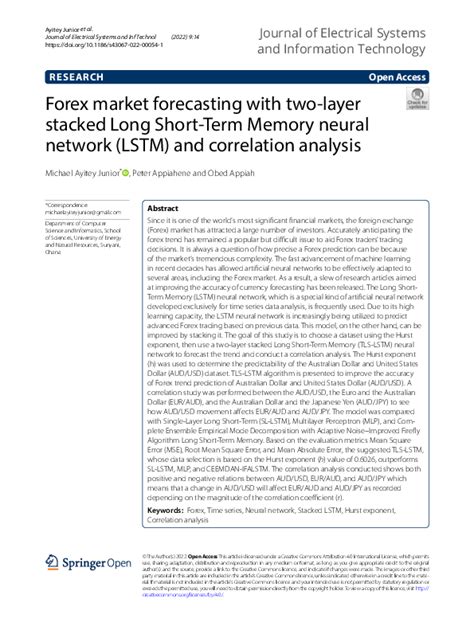 Pdf Forex Market Forecasting With Two Layer Stacked Long Short Term Memory Neural Network