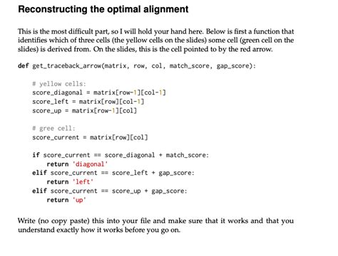 Reconstructing The Optimal Alignment This Is The Most