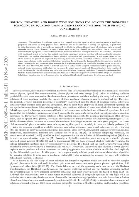 Pdf Soliton Breather And Rogue Wave Solutions For Solving The Nonlinear Schrodinger