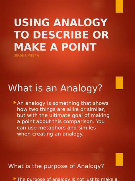Using Analogy To Describe Or Make A Point Pdf Analogy Metaphor