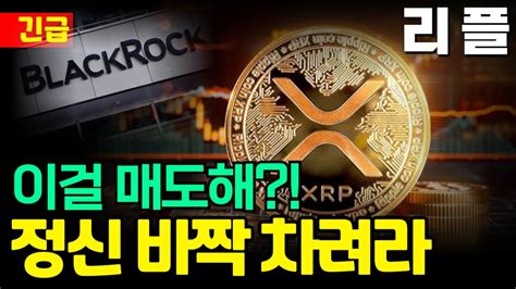 리플 Xrp 이걸 매도해 정신 바짝 차려라 Youtube